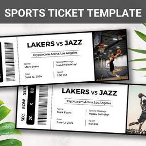 Editable Sports Ticket Template, DIY Sporting Ticket, Custom Sports ...
