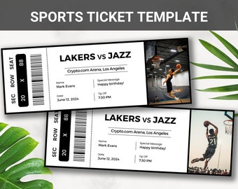 Editable Sports Ticket Template, DIY Sporting Ticket, Custom Sports ...