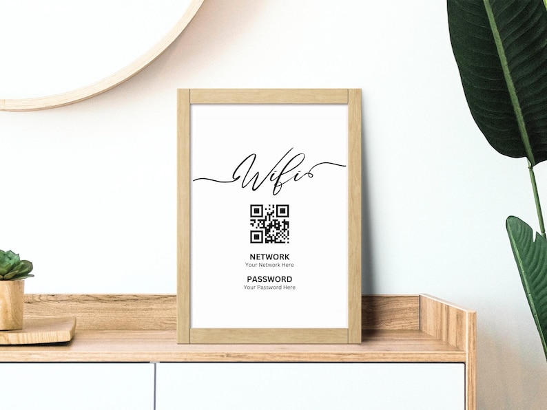 Wifi QR Code Sign Printable Wifi Sign Editable Wifi Password - Etsy