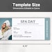 Editable Spa Day Voucher Personalized Massage Coupon Printable Gift ...