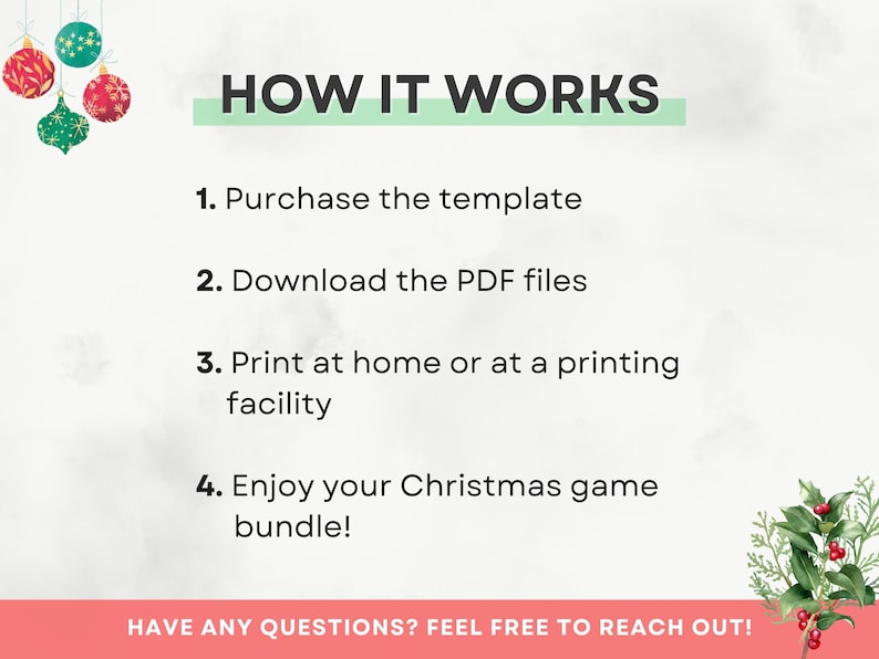 Christmas Game Bundle Printable, for Kids Family Holiday Games, Virtual ...