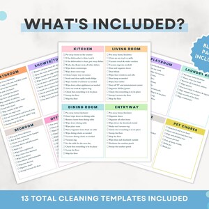 Cleaning Checklist, Cleaning Cards, Adhd Cleaning, Editable Chore List ...