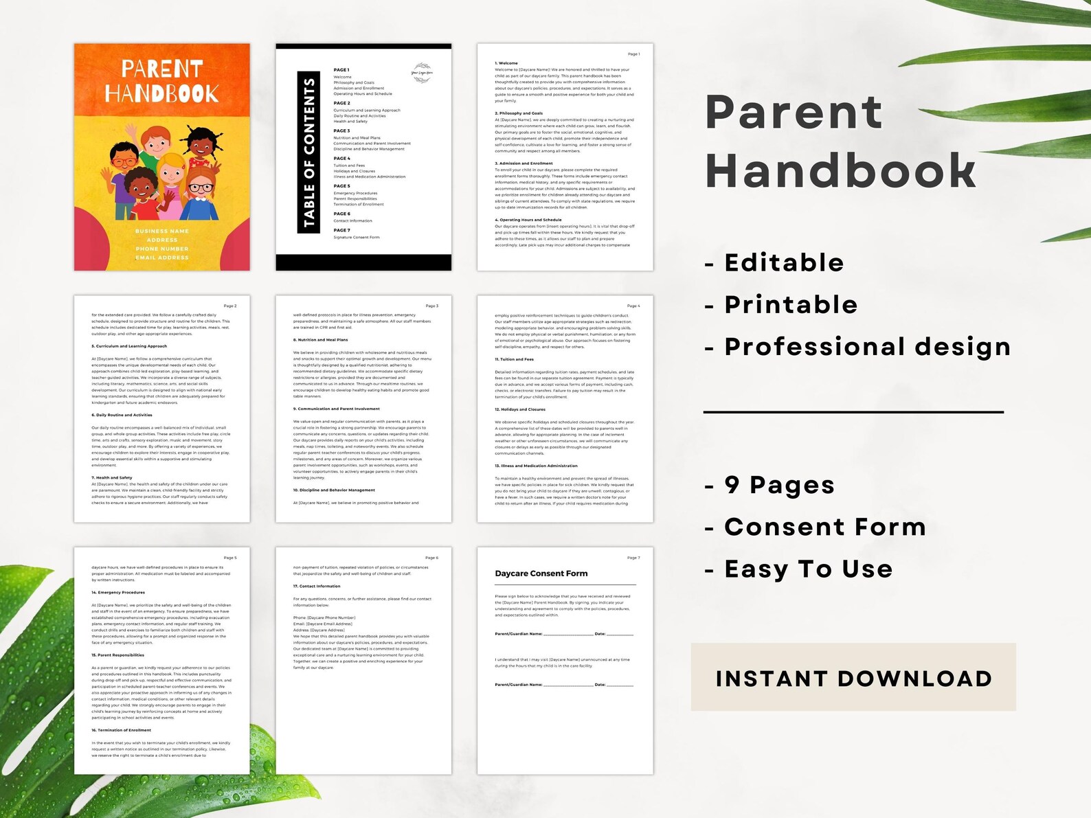 Daycare Handbook for Parents Daycare Parent Handbook Parent - Etsy