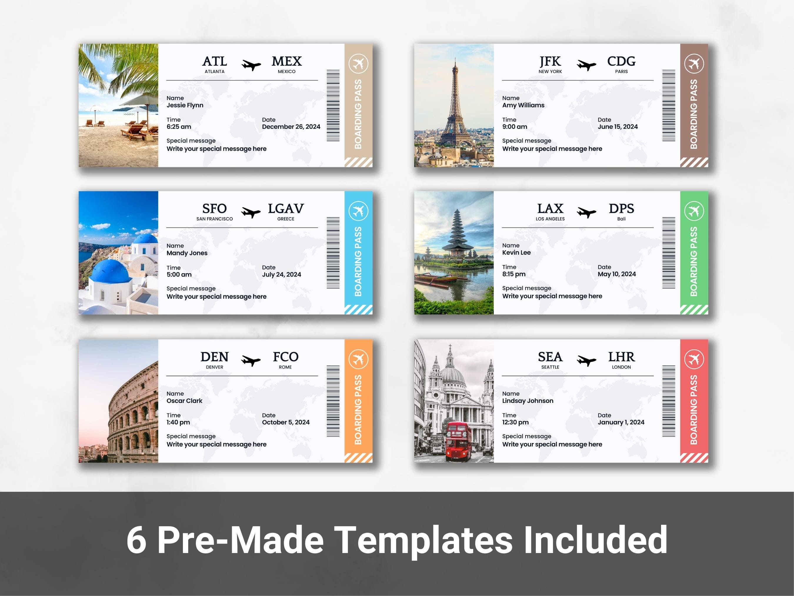 Editable Boarding Pass Surprise Trip, Plane Boarding Pass Template ...