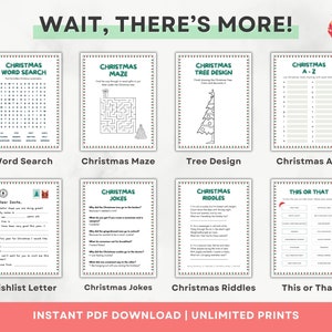 Printable Christmas Game Bundle, for Kids Family Holiday Games, Virtual ...