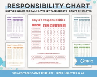Editable Gamer Chore Chart, Kids Weekly & Daily Tasks, Responsibilities ...
