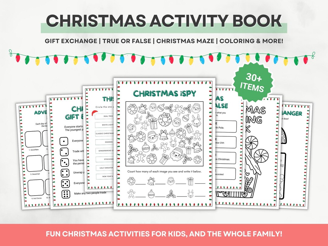 Printable Christmas Game Bundle, for Kids Family Holiday Games, Virtual ...