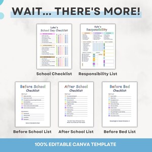 Cleaning Checklist Bundle, Editable Kids Chore Chart, Household ...