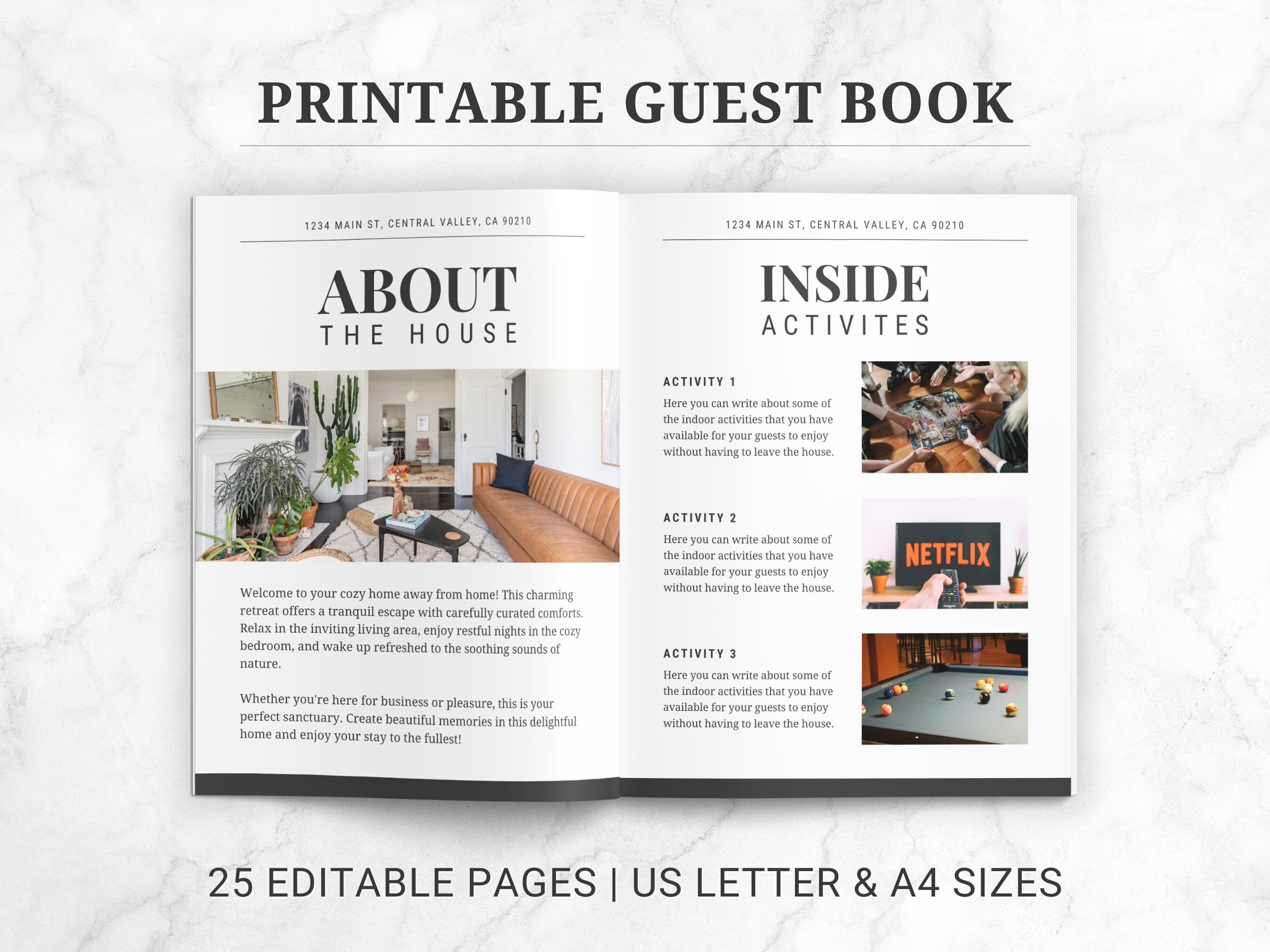 Airbnb Welcome Book Template Printable Airbnb Guidebook - Etsy