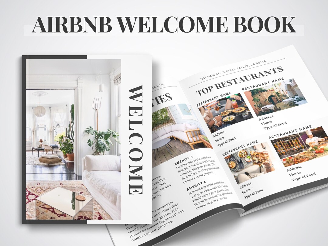 Airbnb Welcome Book Template, Printable Airbnb Guidebook, Short Term ...