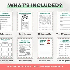Printable Christmas Game Bundle, for Kids Family Holiday Games, Fun ...