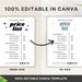 Printable Price List, Small Business Payment Sign List, Editable Price ...