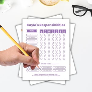 Editable Reward Chart for Kids, Fun Chore Chart Planner, DIY Daily ...