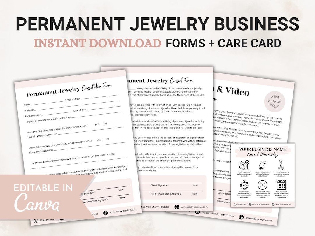 Permanent Jewelry Business Starter Kit, Permanent Jewelry Warranty Care ...