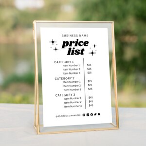 Printable Scan to Pay Sign, Price List Template, DIY QR Code Sign ...