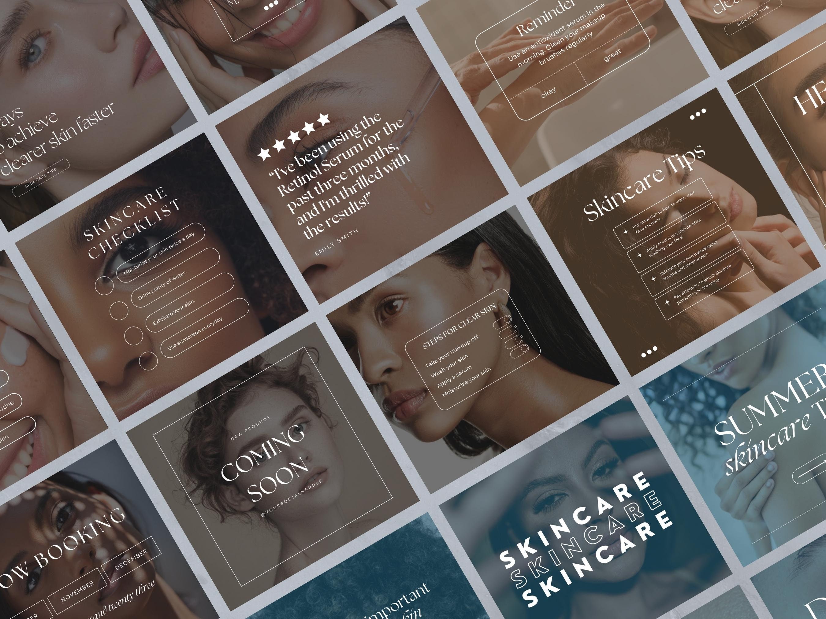 750 Skincare Instagram Templates, Esthetician Instagram Post Template ...