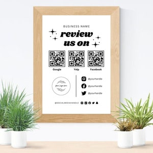 Small Business Sign Bundle, Social Media Sign, Price List Sheet, QR ...