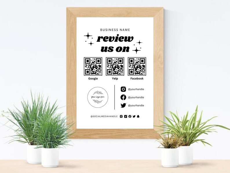 Small Business Sign Bundle, Social Media Sign, Price List Sheet, QR ...
