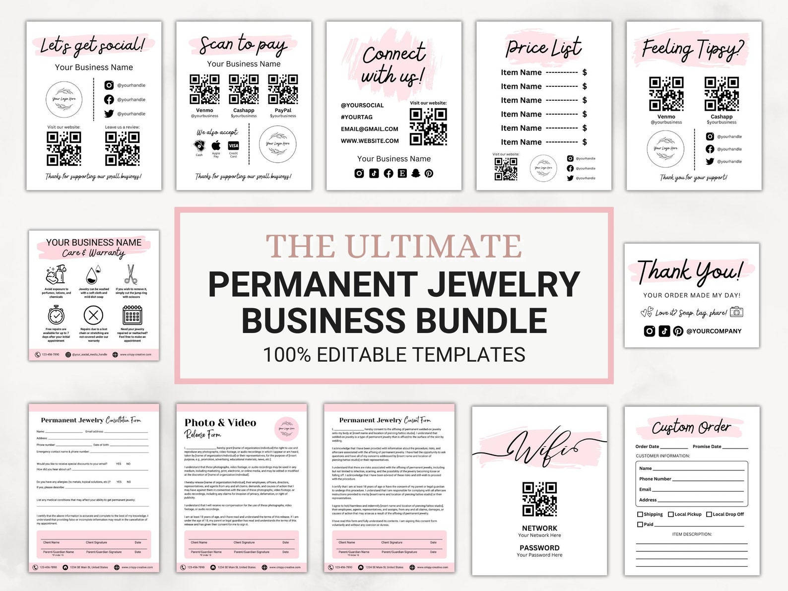 Permanent Jewelry Business Starter Kit, Permanent Jewelry Warranty Care ...