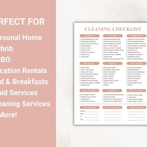 Editable Cleaning List, Cleaning Checklist Airbnb, Vacation Rental ...