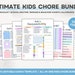 Editable Kids Chore Chart Planner, Reward Allowance Behavior ...