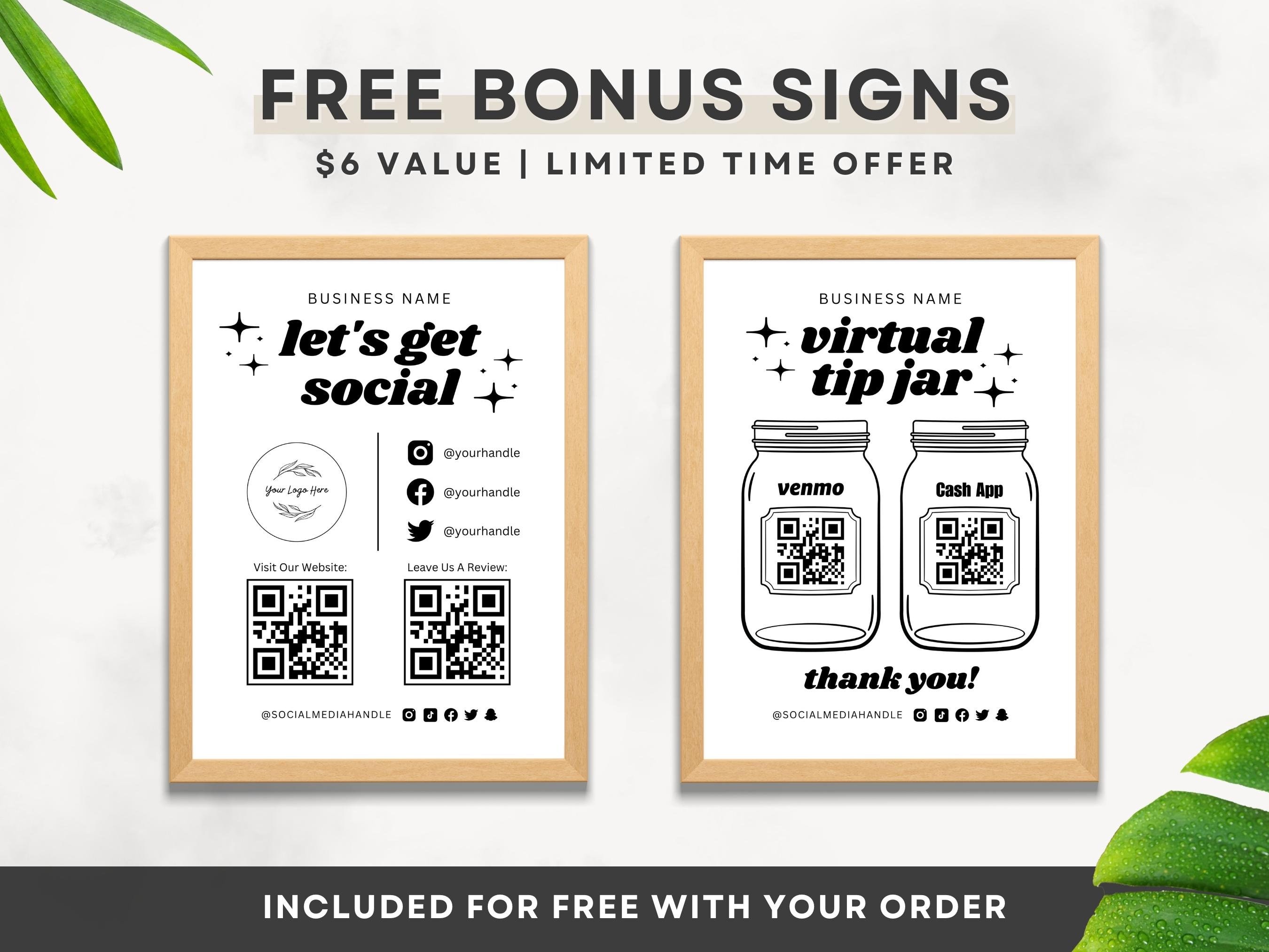 Printable Scan to Pay Sign, Price List Template, DIY QR Code Sign ...