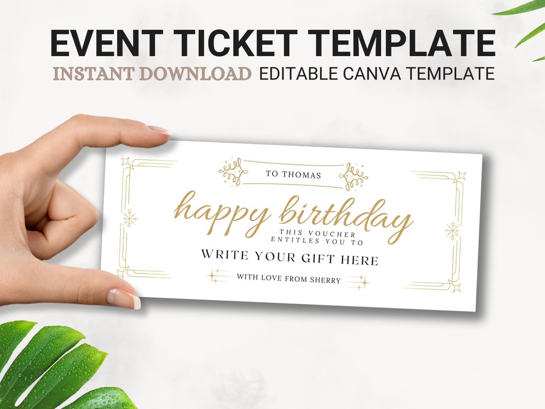 Editable Event Golden Ticket, Printable Event Ticket, Print at Home ...