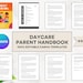 Daycare Handbook for Parents, Daycare Parent Handbook, Parent Handbook ...