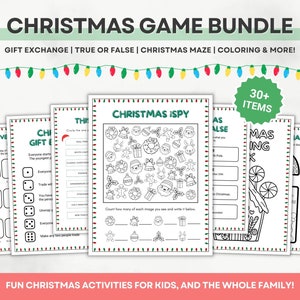 Printable Christmas Game Bundle, for Kids Family Holiday Games, Fun ...