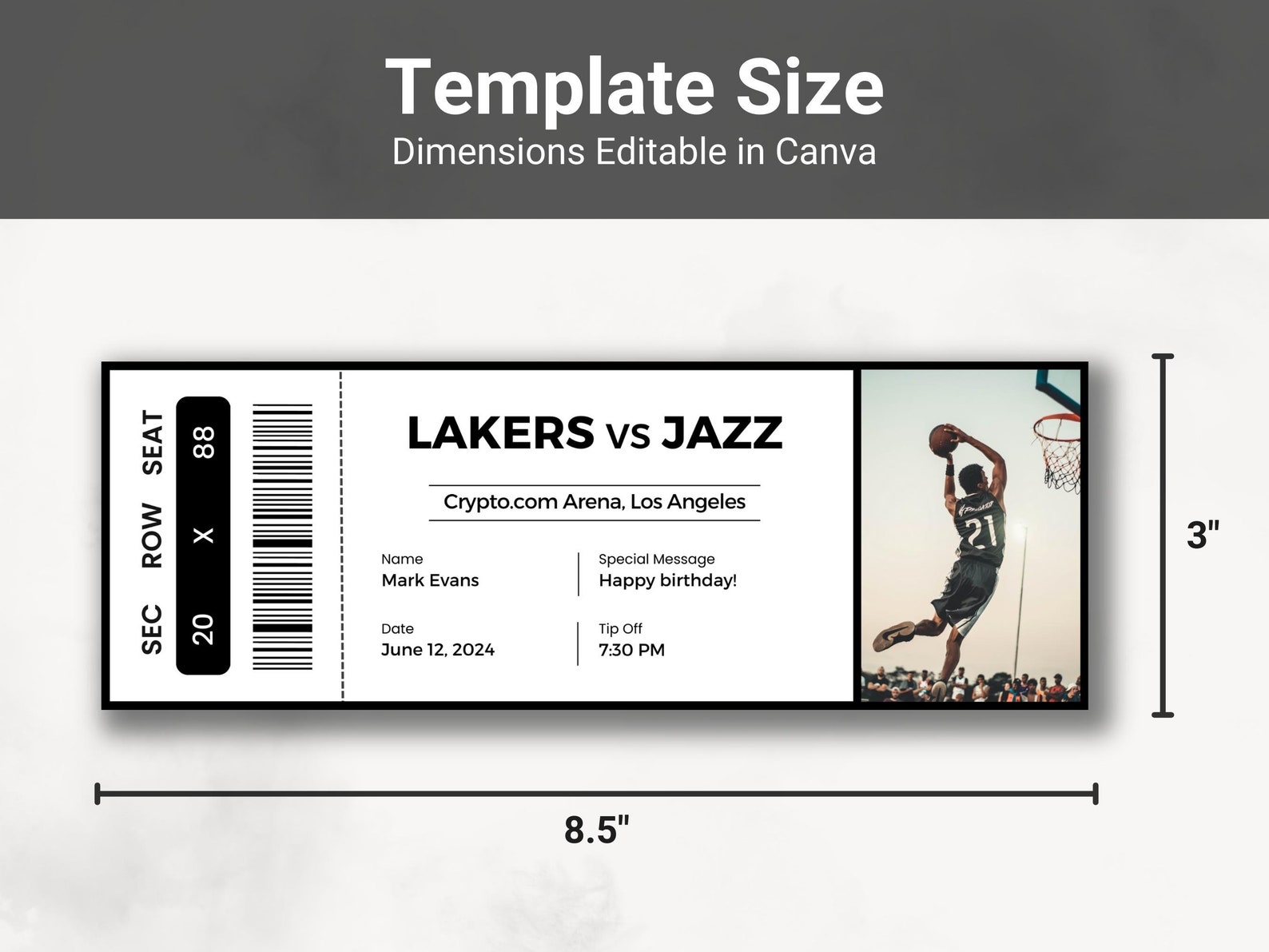 Editable Sports Ticket Template DIY Sporting Ticket Custom - Etsy