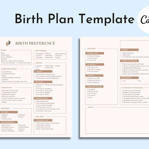 Editable Birth Plan Template, Pregnancy Baby Planner Printable Form ...