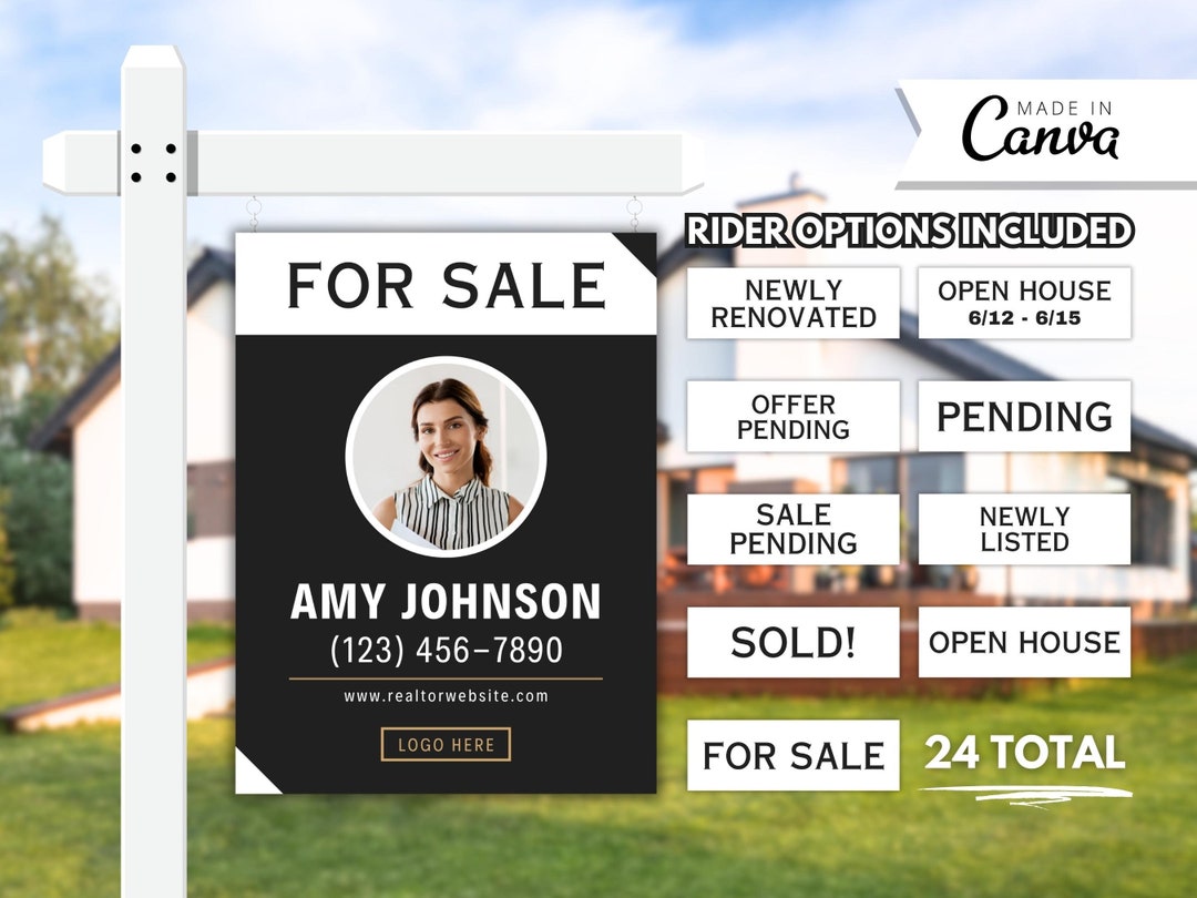 Real Estate Yard Sign, for Sale Yard Sign, Customizable Real Estate ...