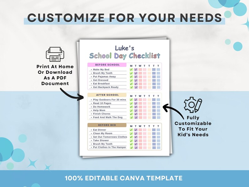 Editable Kids Chore Chart Bundle, Reward Allowance Behavior Consequence ...