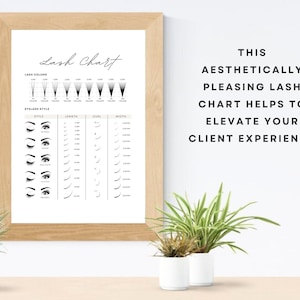 Digital Lash Chart Guide, Printable Lash Poster, Eyelash Extension ...