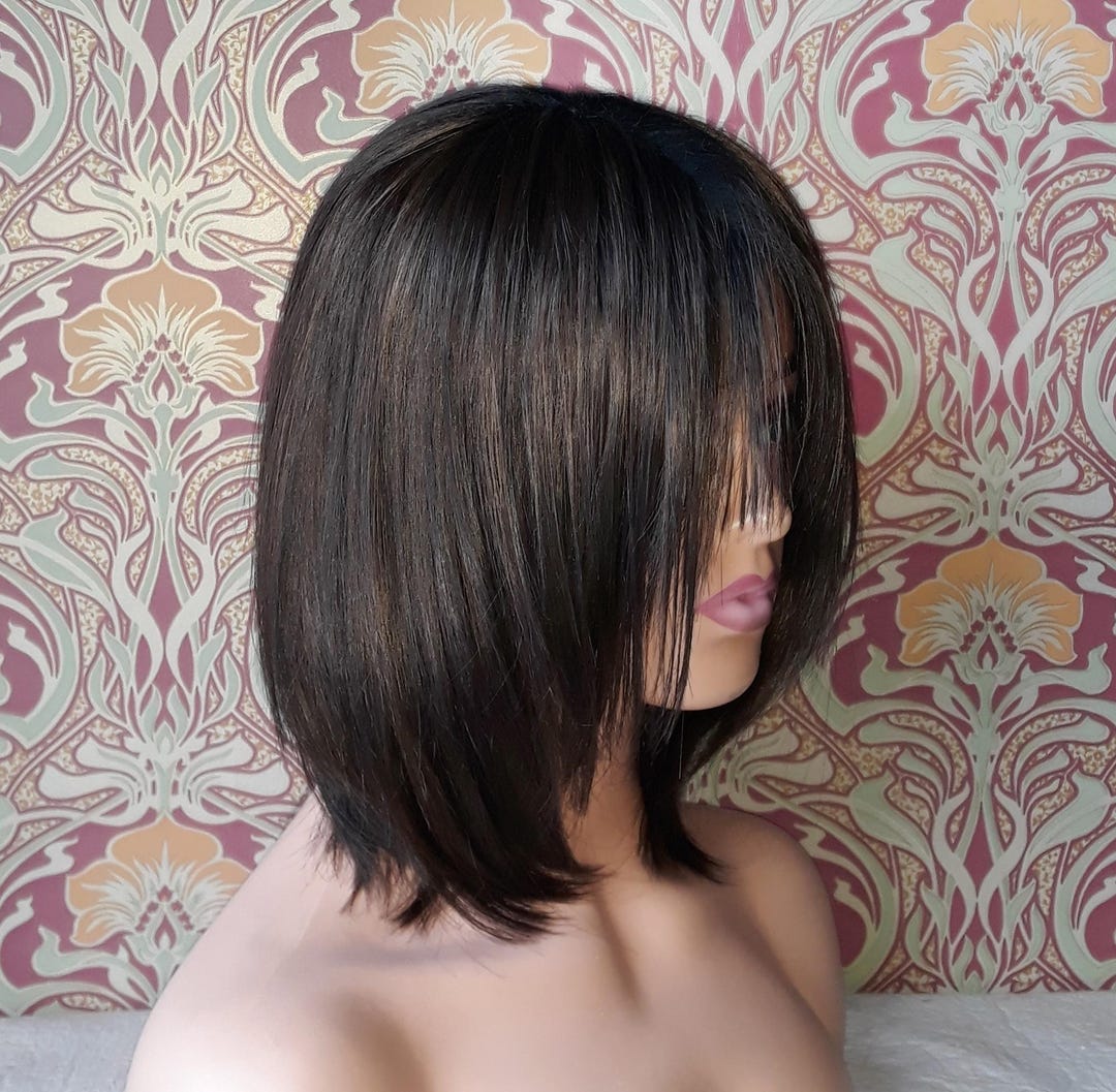 Lace Front Wig Synthetic Brunette Wig Envy Brand Wig Shoulder