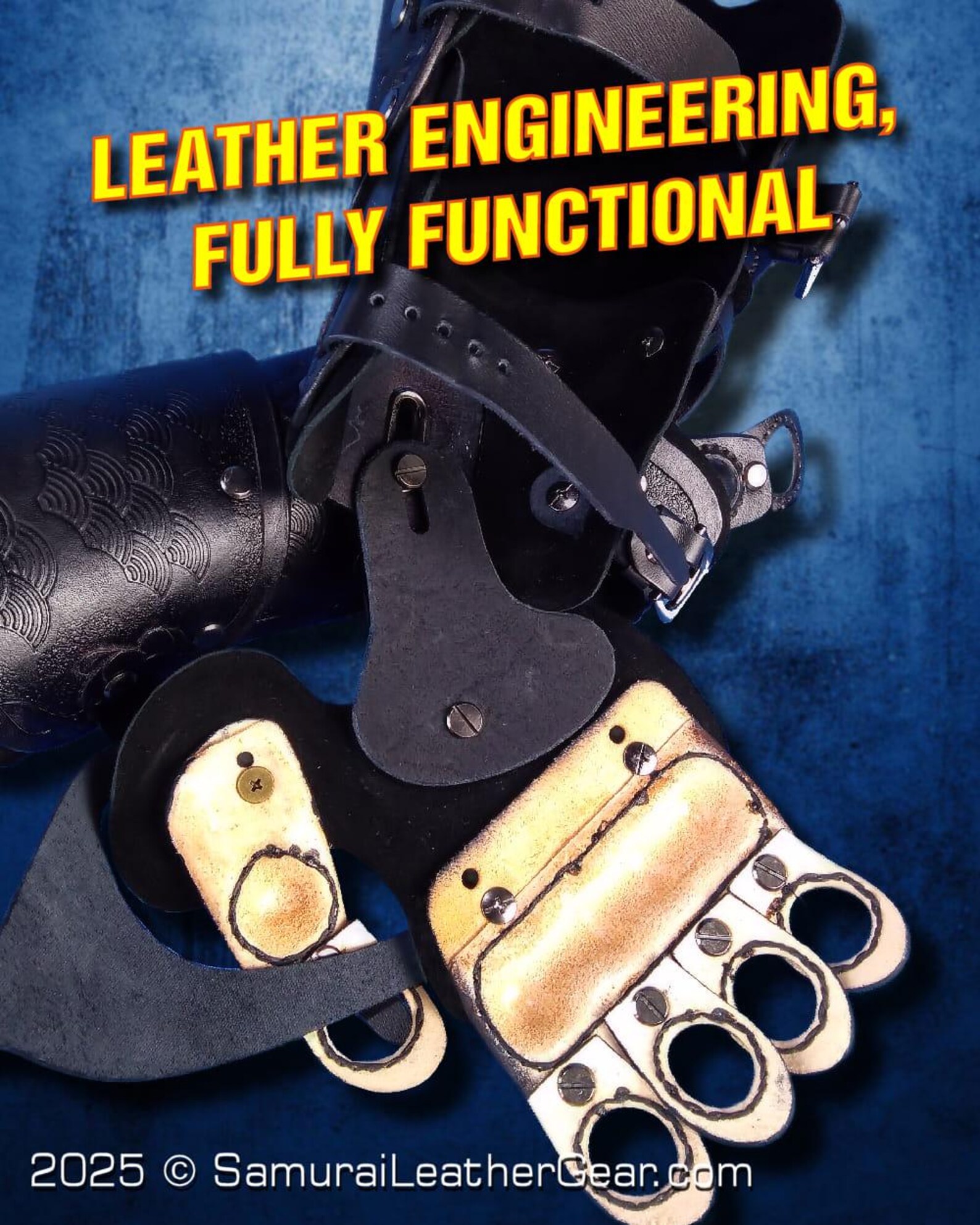 Samurai Style Black LEATHER Functional Gauntlets --- Armor, Larp ...