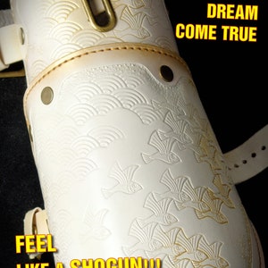 Samurai Style White LEATHER Functional Gauntlets --- Samurai Gauntlets ...