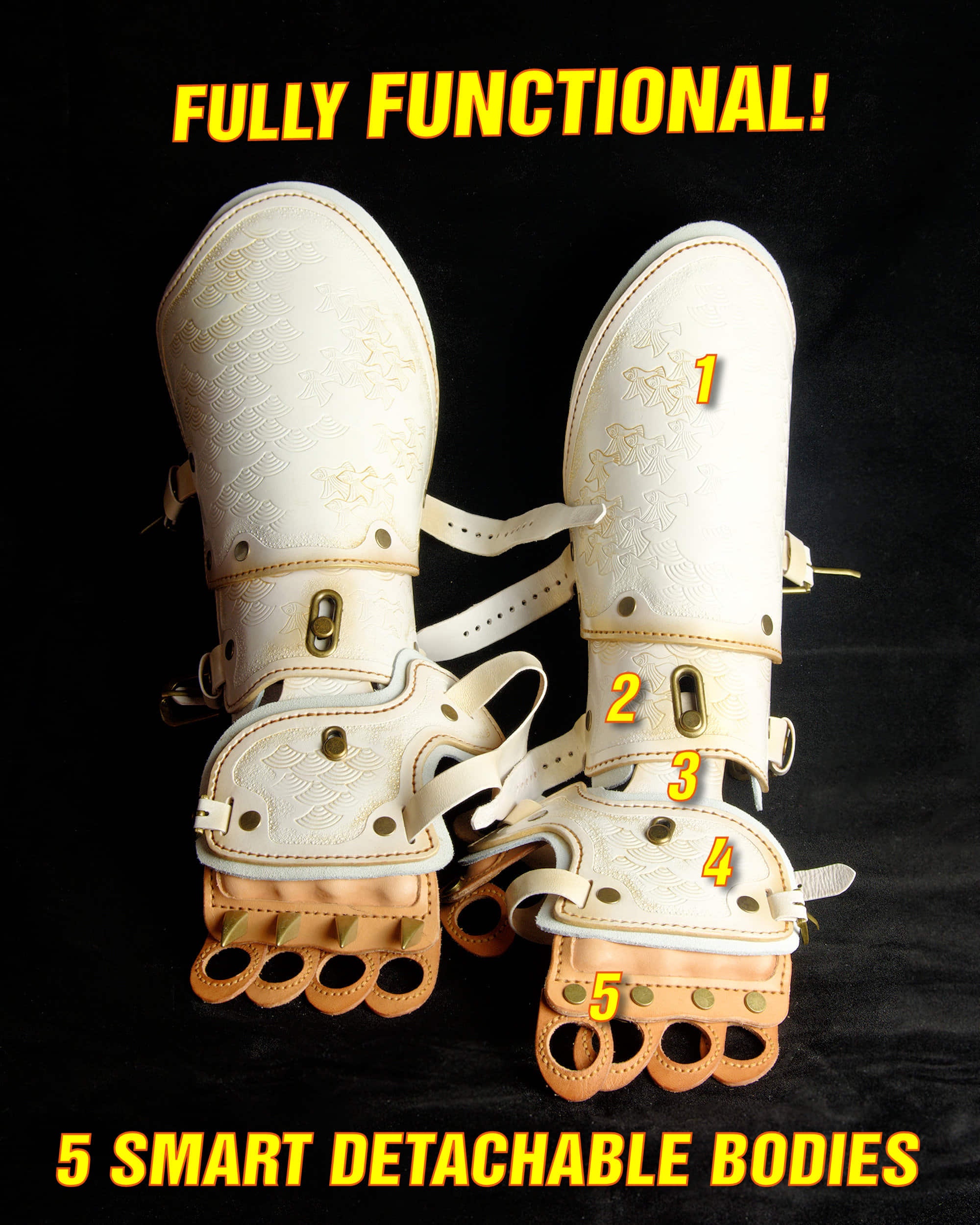 Truly UNIQUE Samurai Style White LEATHER Gauntlets Samurai - Etsy