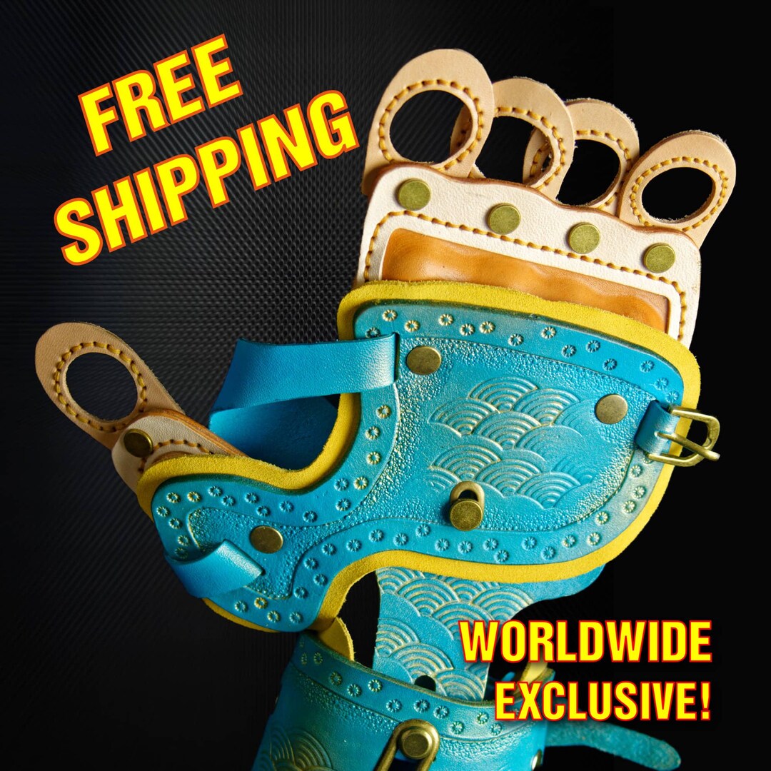 Samurai Style Blue LEATHER Functional Gauntlets --- Armor, Larp ...