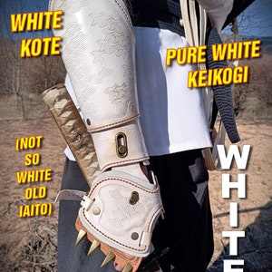 Samurai Style White LEATHER Functional Gauntlets --- Samurai Gauntlets ...