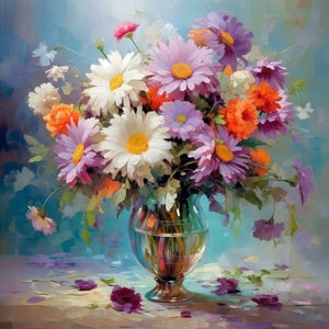 Vase of Flowers 04 High Quality Jpgs Digital Download Card Making ...