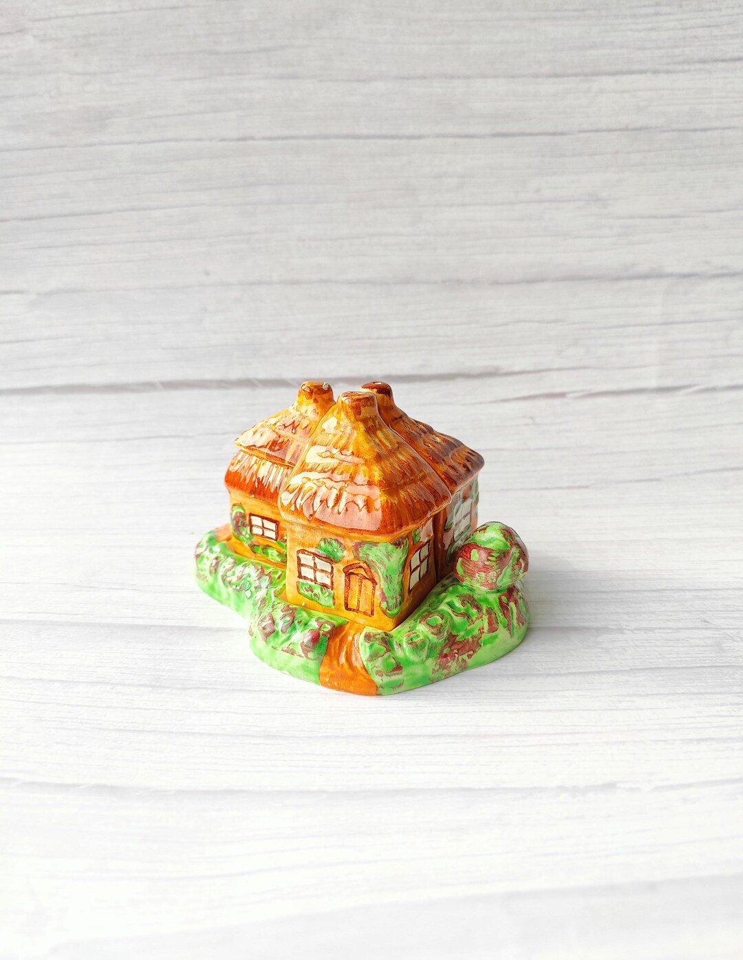 Vintage Cottage Country Cruet Set- Salt & Pepper Shakers and Mustard ...