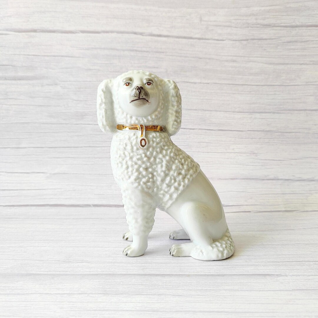 Antique Staffordshire Poodle Ceramic Mantle Spaniel Wally Hearth Dog - Etsy