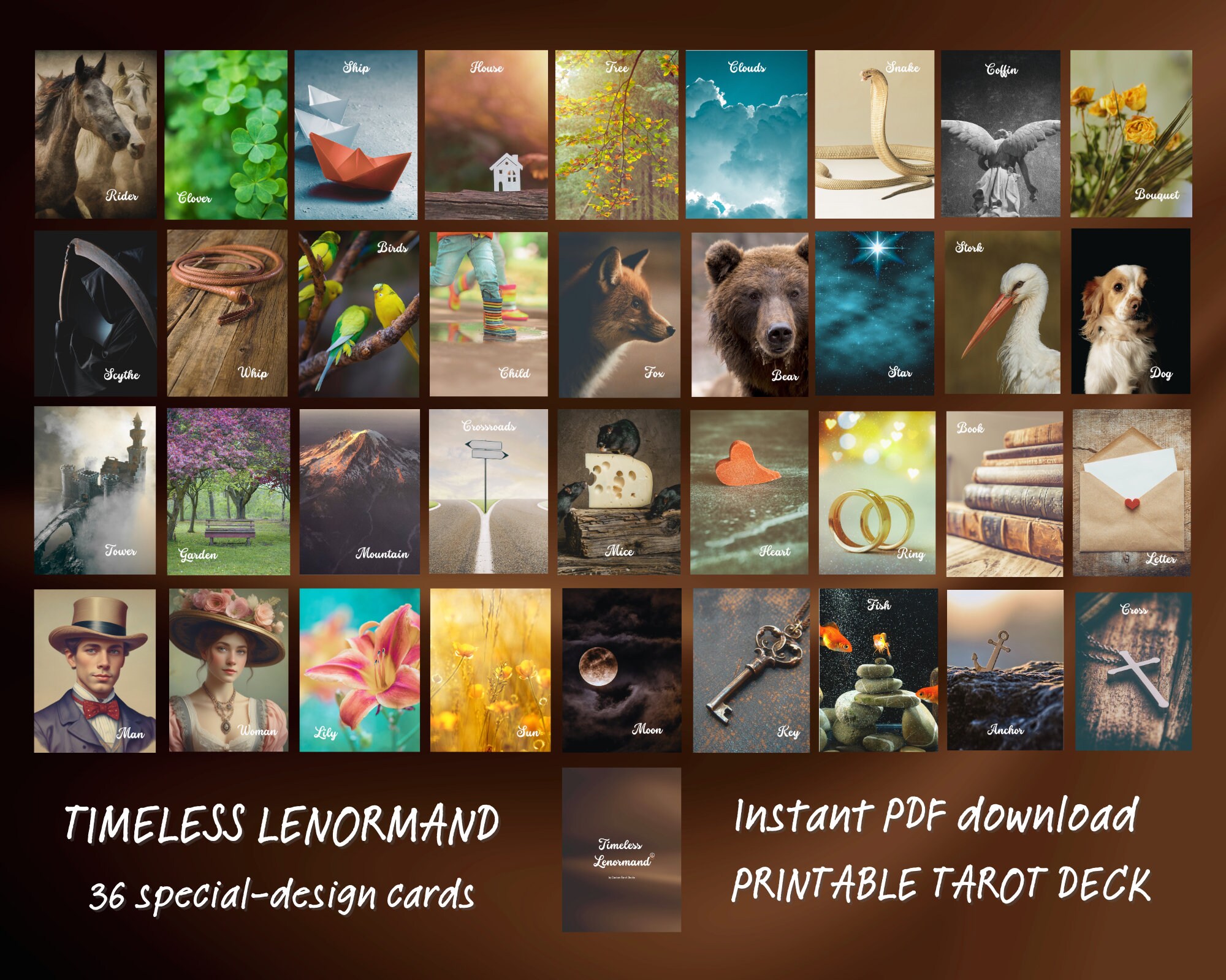 PRINTABLE Lenormand Deck Special Design Timeless Lenormand - Etsy