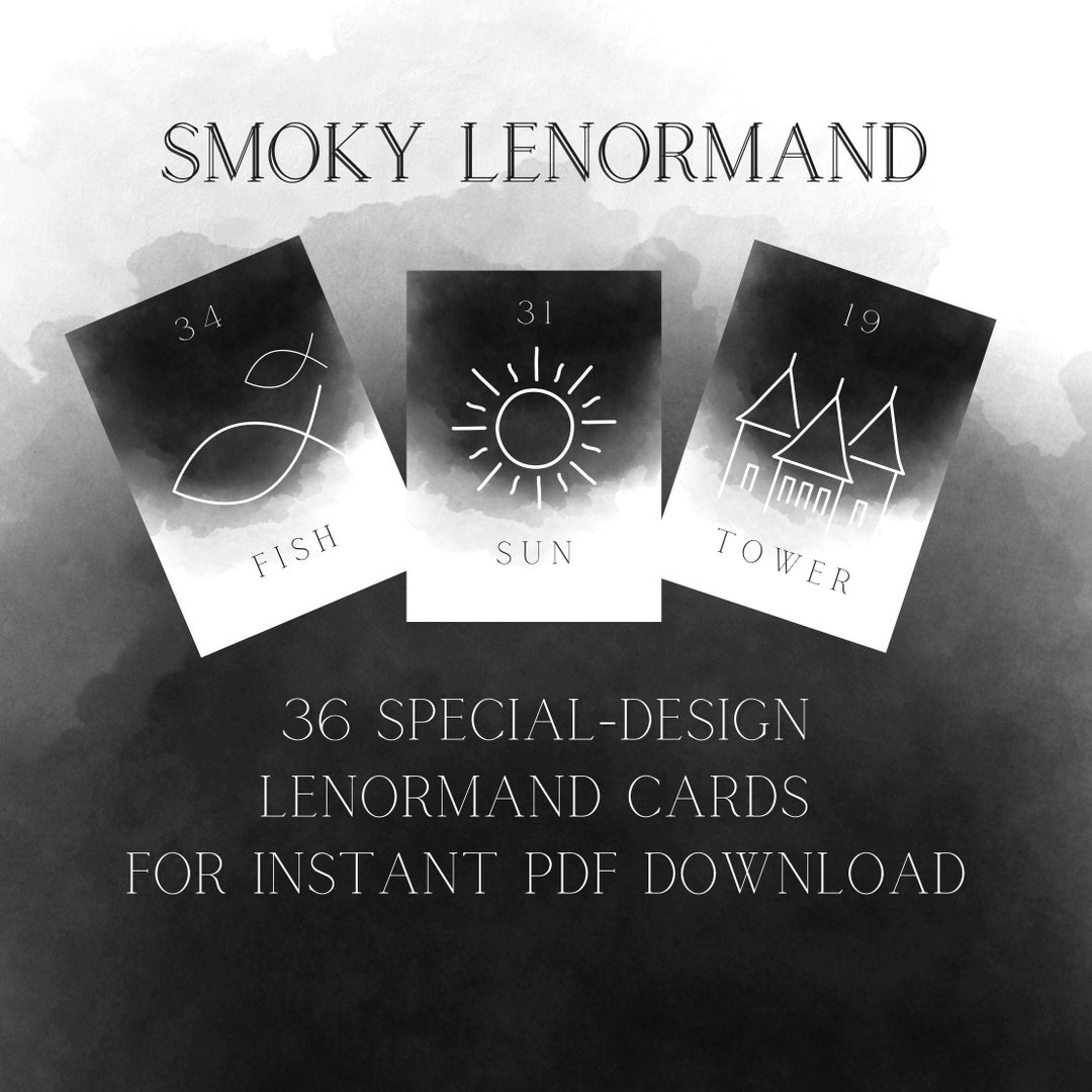 PRINTABLE Lenormand Deck Special Design Smoky Lenormand - Etsy