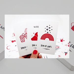 PRINTABLE Tarot Deck - 7x12 Cm - Handmade - Red & White Tarot - Etsy