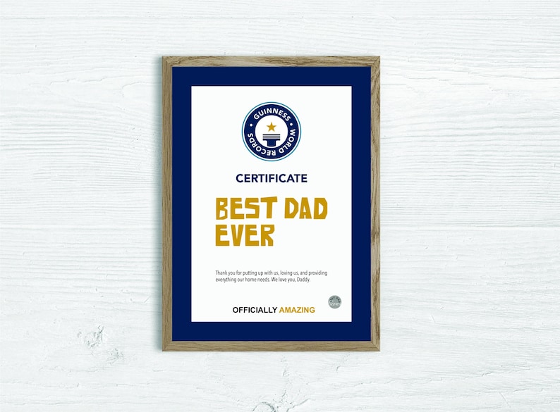 Best Dad Ever - Guinness World Record | 5x7 Printable - Etsy