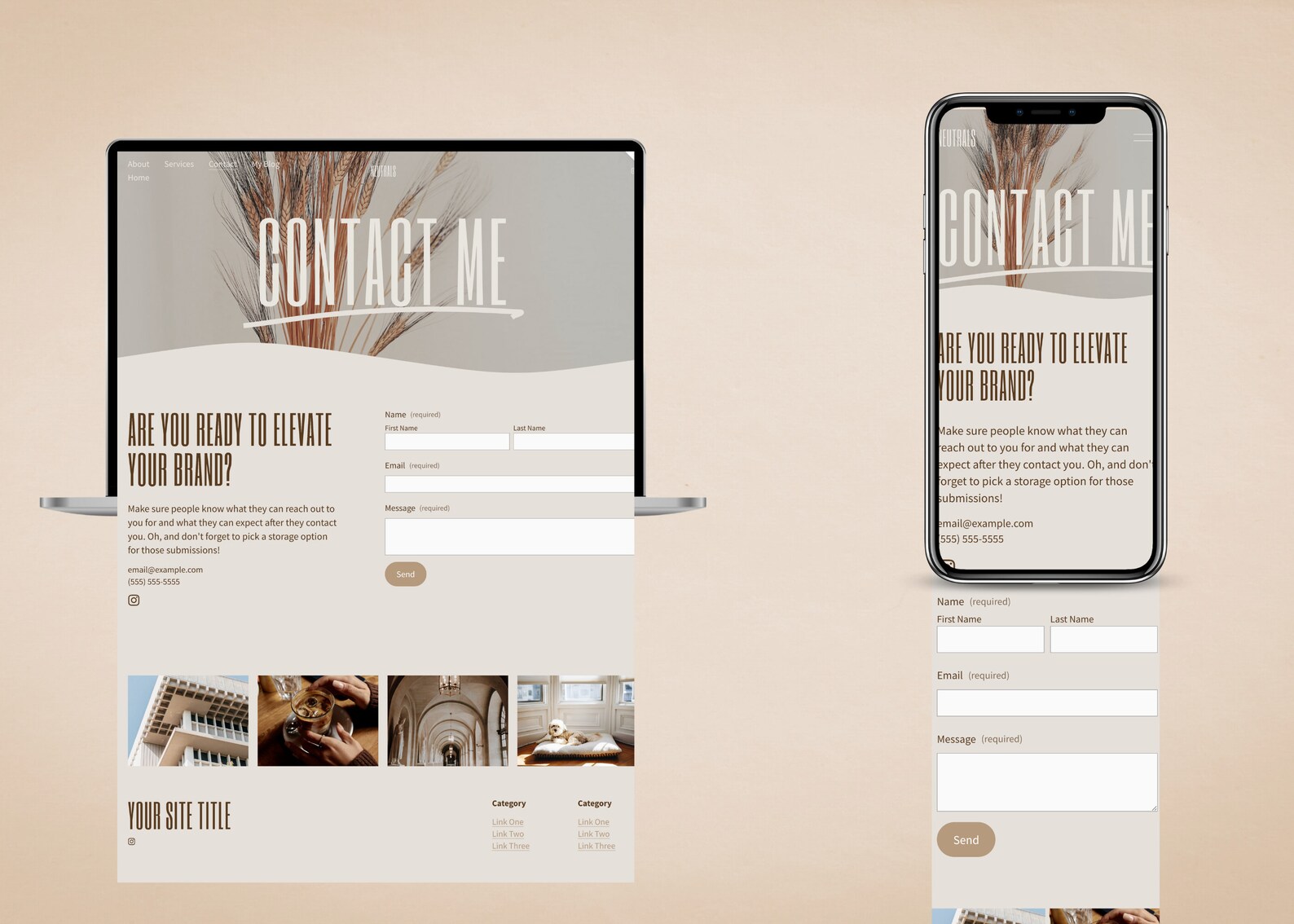 Neutral Squarespace Website Template | Website for Virtual Assistants ...