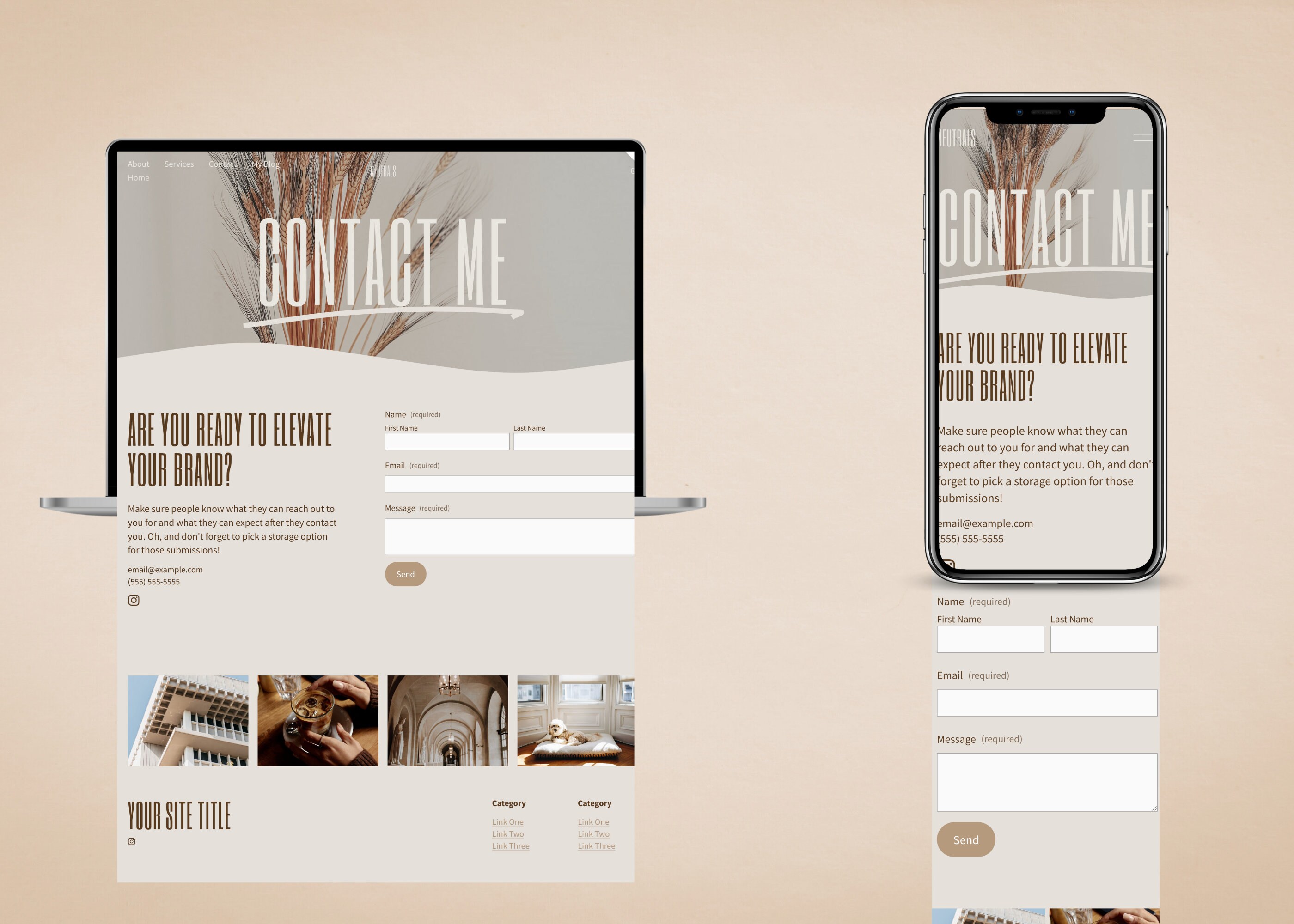 Neutral Squarespace Website Template | Website for Virtual Assistants ...