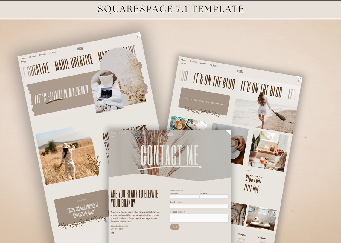 Neutral Squarespace Website Template Website for Virtual Assistants ...